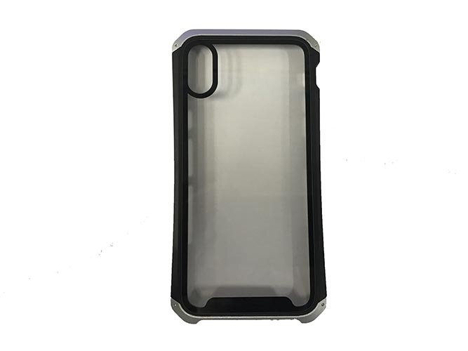 Противоударный чехол для iPhone X, Case Solace Glass, черный с серебристым