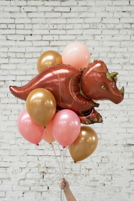 Воздушный рай - шарики воздушные с гелием XL "Розовый, Золотой, Коричневый, Фольгированный" 15 штук