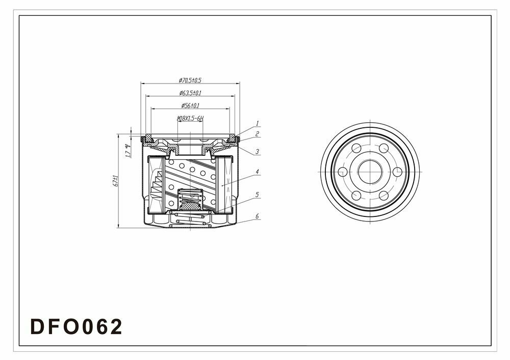 Фильтр масляный DOUBLE FORCE арт. DFO062 Chevrolet Cobalt 14 , Gentra 13 , Spark 10 , Aveo, Nexia 15