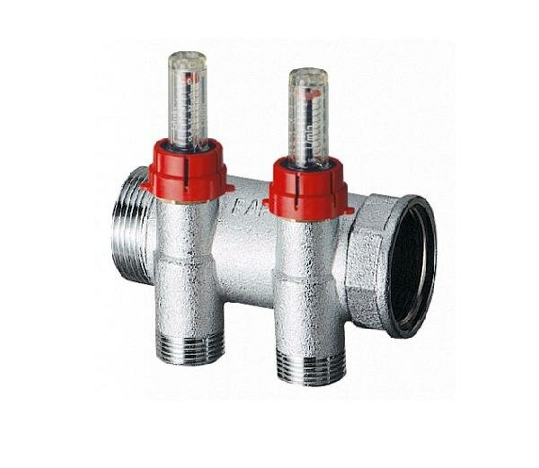 Зап. коллектор 1" ВР-НР с расходомером 2 отв. Евроконус FAR (FK 3980 13402)