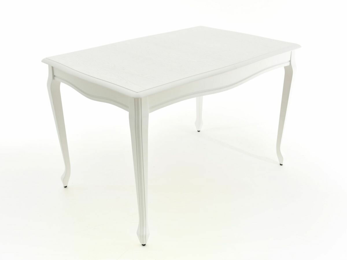 Стол Аврора Кабриоль 120 Эмаль белая, патина серебро Размеры: Высота 750мм Глубина 800мм Ширина 1200мм