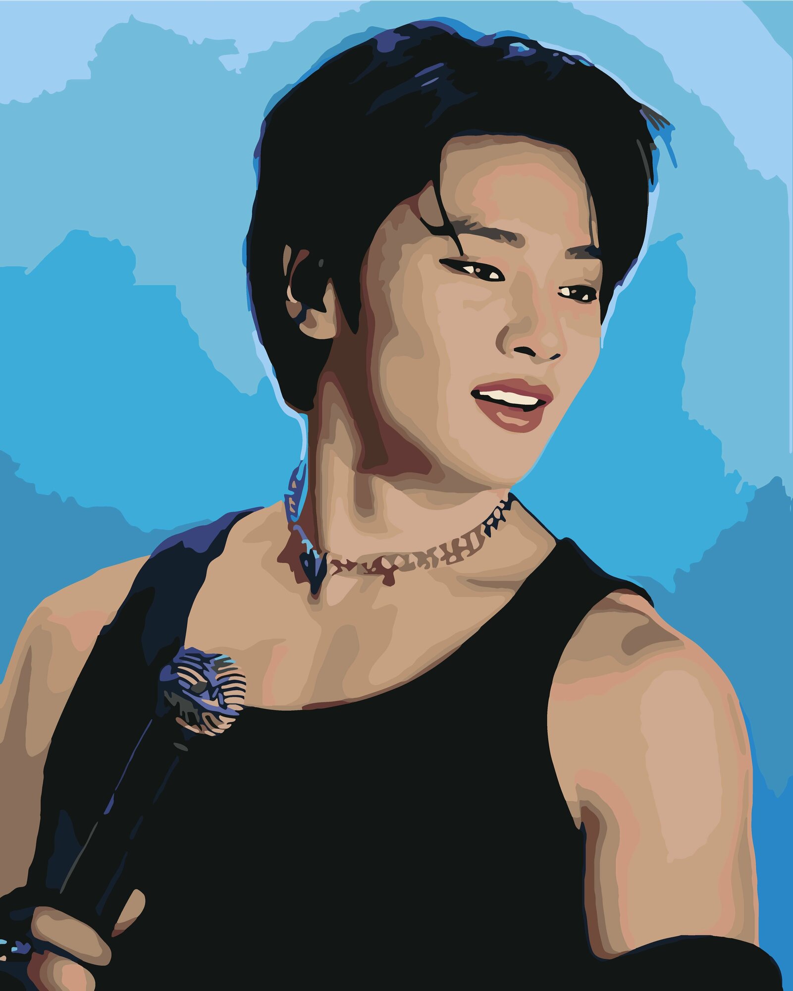 Картина по номерам на холсте с подрамником, "K-Pop. Музыкальная группа Stray Kids, I.N", 40х50 см