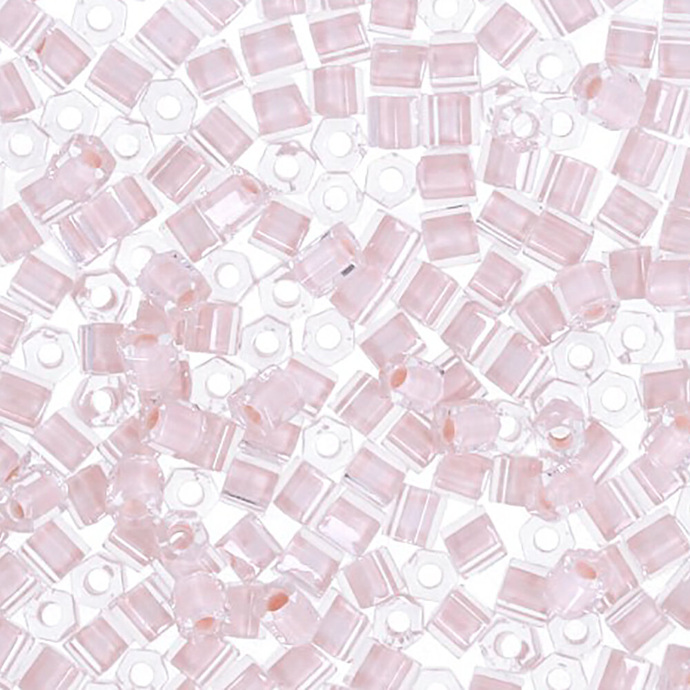 Бисер TOHO Hexagon, размер 11/0, цвет #1068 (Окрашенный изнутри, хрусталь/кремово-розовый), 10 грамм
