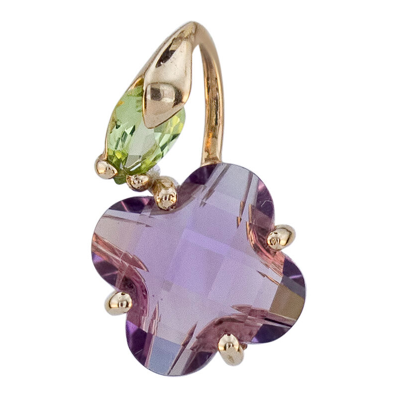 Подвеска, красное золото, 585 проба, аметист