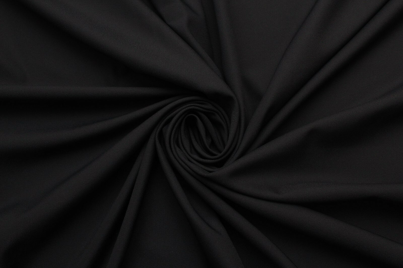 Ткань Костюмный габардин Nino стрейч чёрного цвета, 350 г/пм, ш142см, 0,5 м