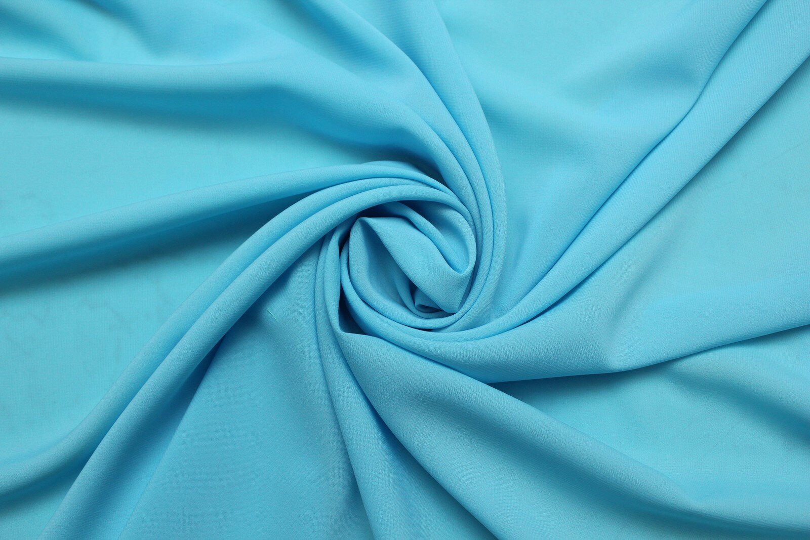Ткань Шифон-стрейч синтетический яркий голубовато-бирюзовый, ш146см, 0,5 м