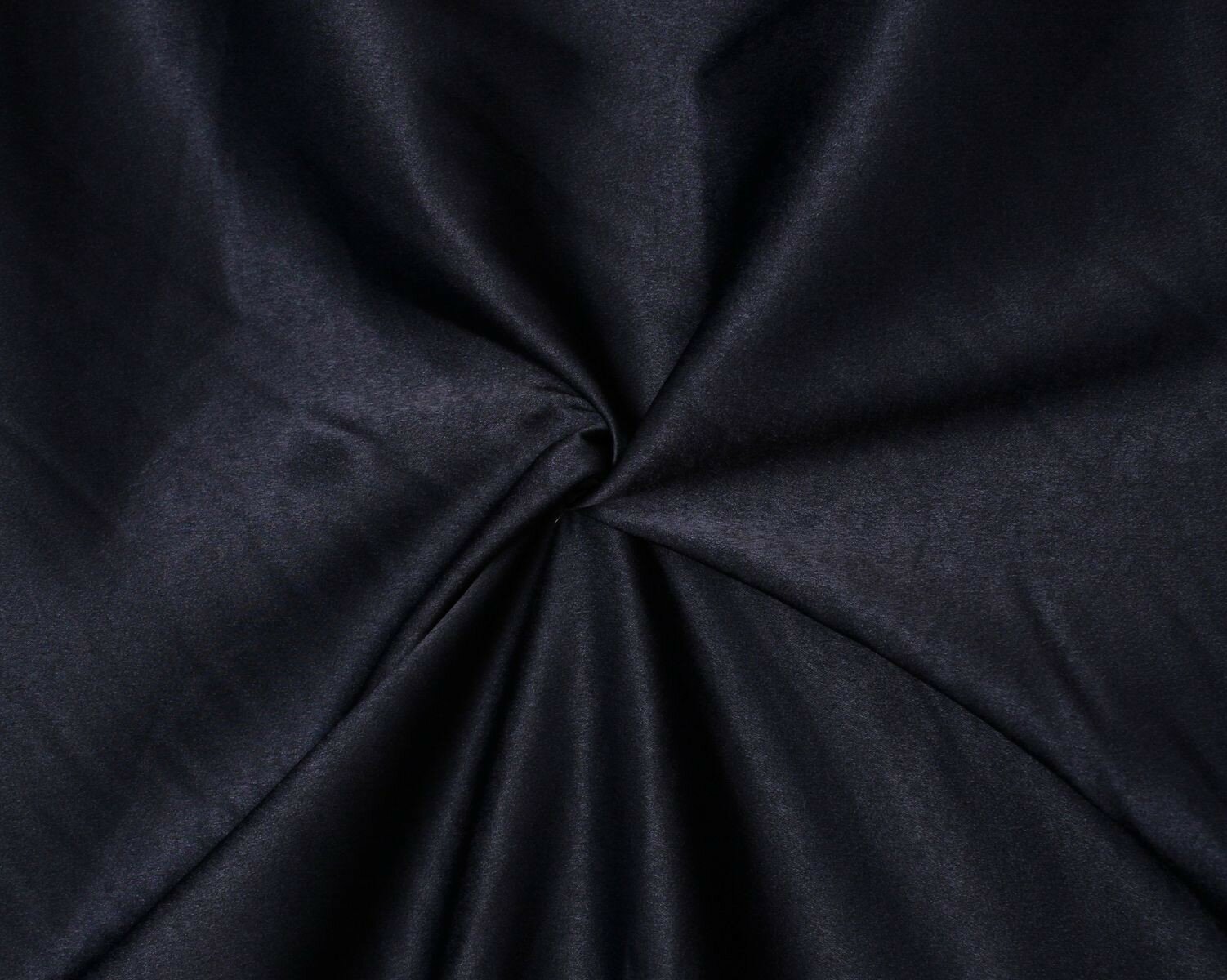 Ткань Креп-сатин-стрейч плотный тёмно-синий струящийся, ш142см, 0,5 м