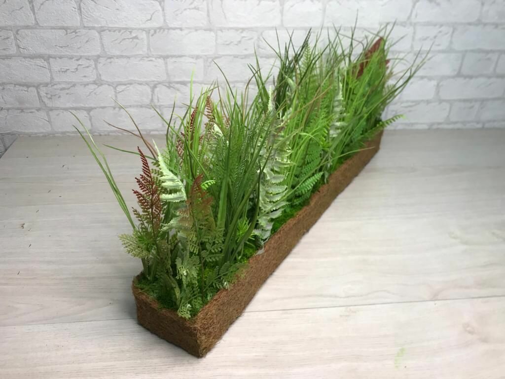 Трава искусственная микс в кокосовом боксе