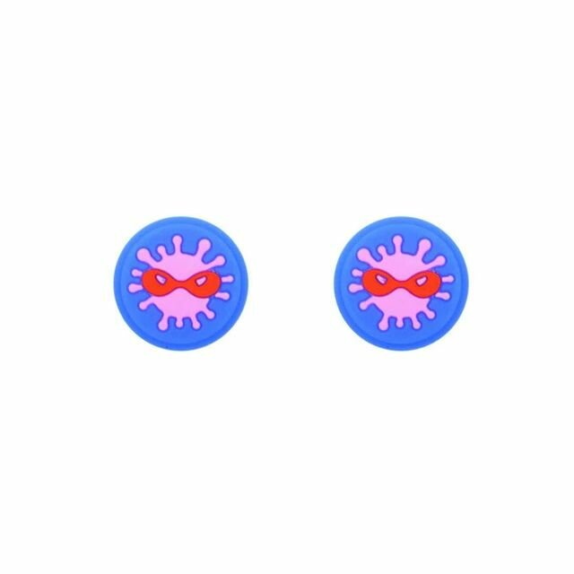 Thumb Grips Набор накладок для стиков MyPads Joy-Con Nintendo Switch / Lite / Oled (2 шт, силиконовые накладки, цвет 34 Розовая клякса на синем)