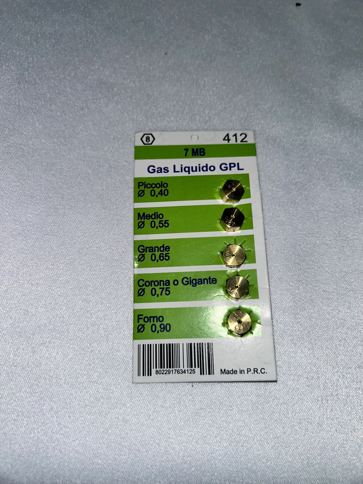 Набор жиклеров, форсунок для баллонного газа WO412 для газовой плиты