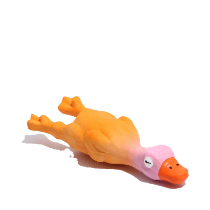 Резиновая игрушка для собак Утка, с пищалкой, 48 см (оранжевый)