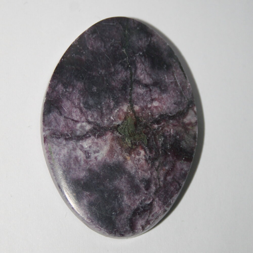 Чароит кабошон, натуральный камень, 42х29х3 мм, Якутия, "True Stones"