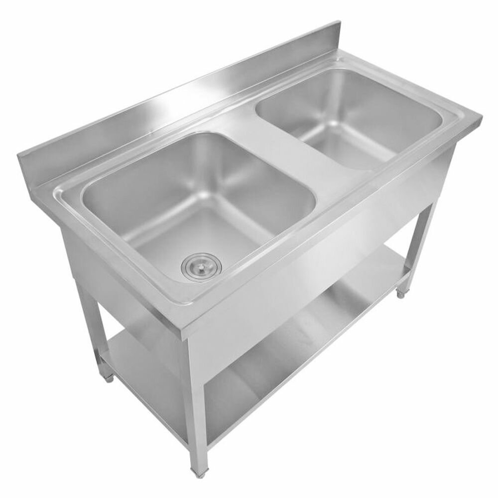 Ванна моечная Viatto Commercial VA-DSA245 с бортом из нержавеющей стали 1200х700х850+100 мм