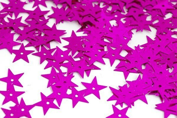 Пайетки россыпью (пайетки для рукоделия и творчества) звезда 13мм цв. фиолетовый упак.50 гр