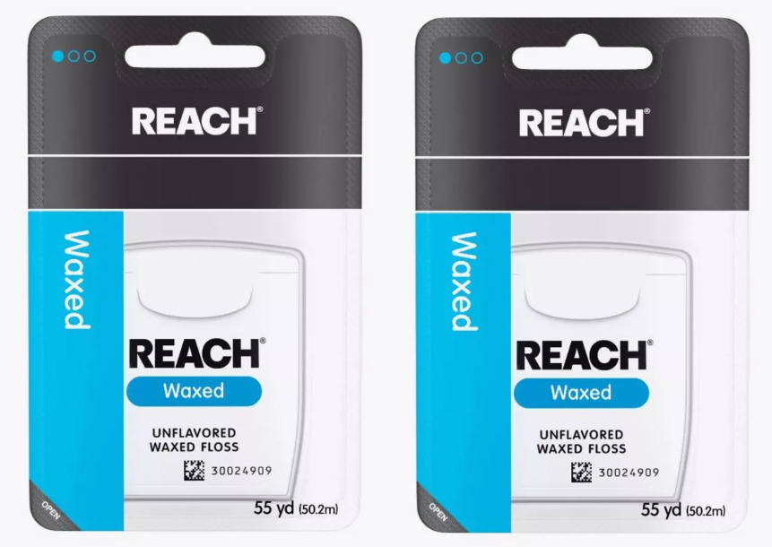 Зубная нить Reach, пропитанная воском, 50 м, 2 шт.