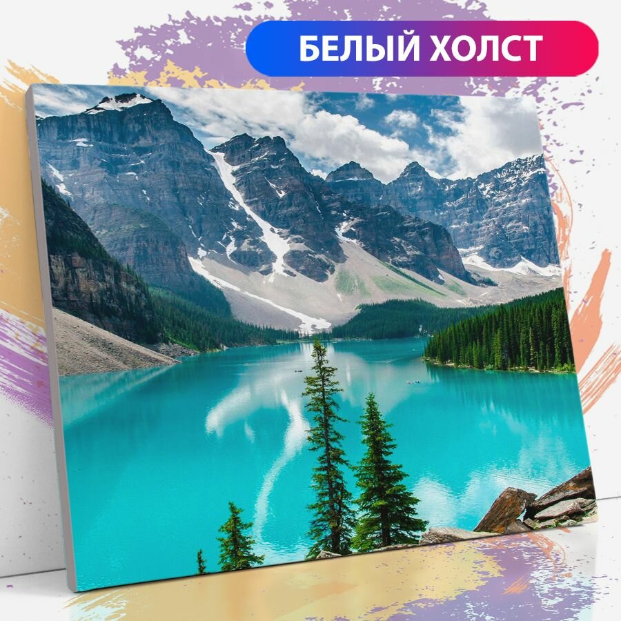 Картина по номерам на холсте с подрамником, "Ледниковое озеро Пейто", 40х50 см