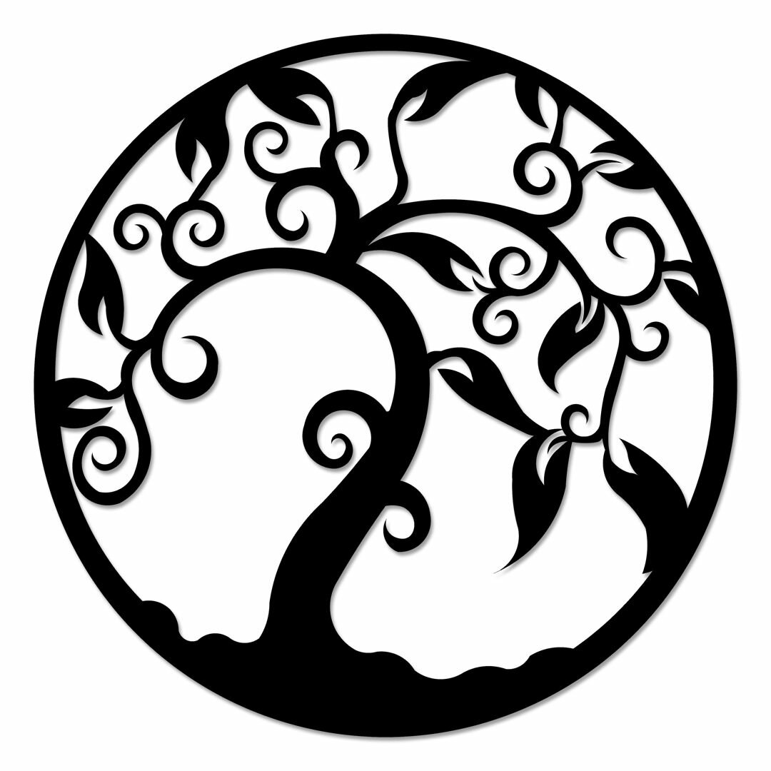 Панно интерьерное круглое Дерево диаметром 300 мм/Украшение для интерьера