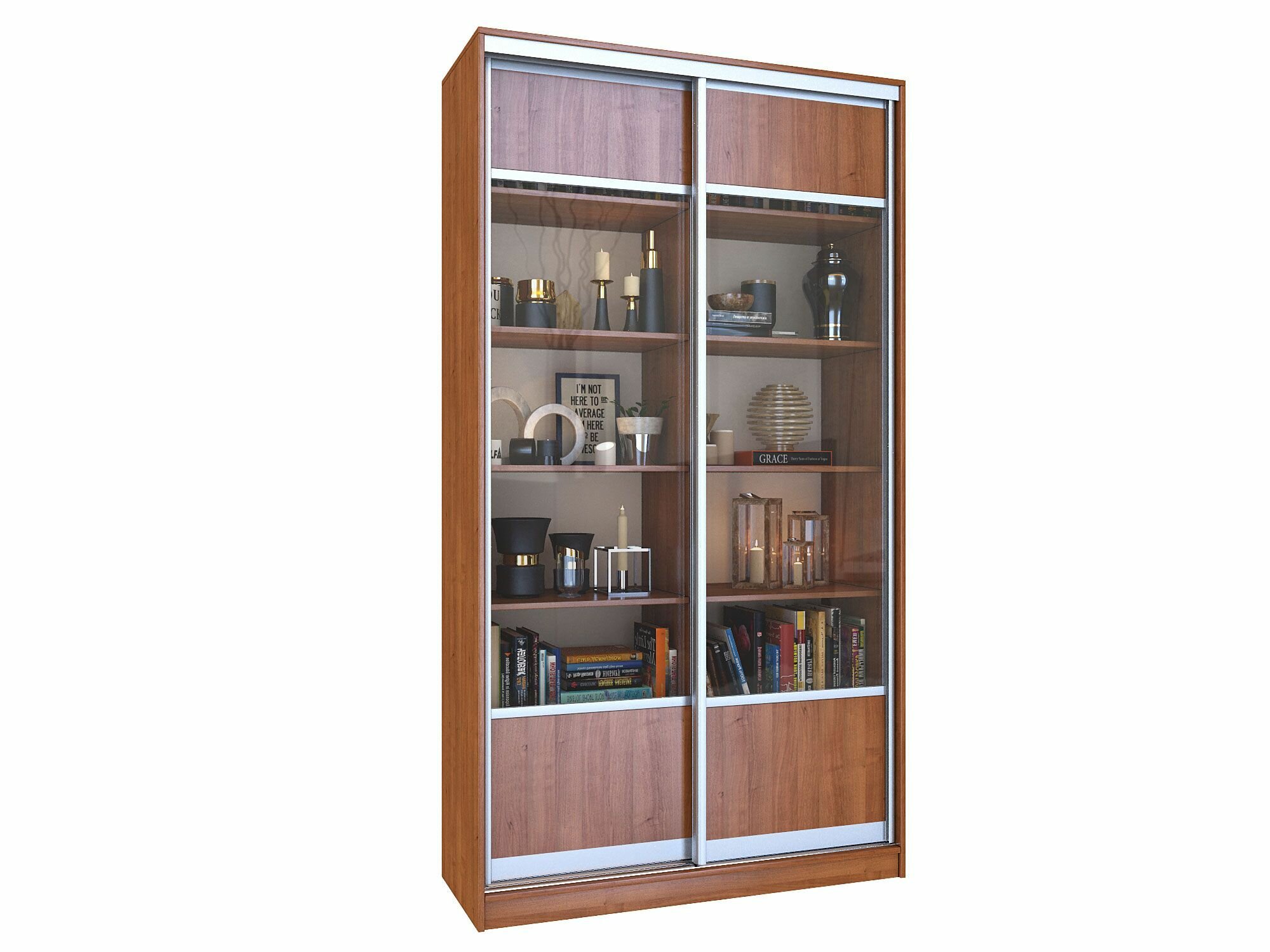 Книжный шкаф "Дижон 10" 90х220х40, орех экко
