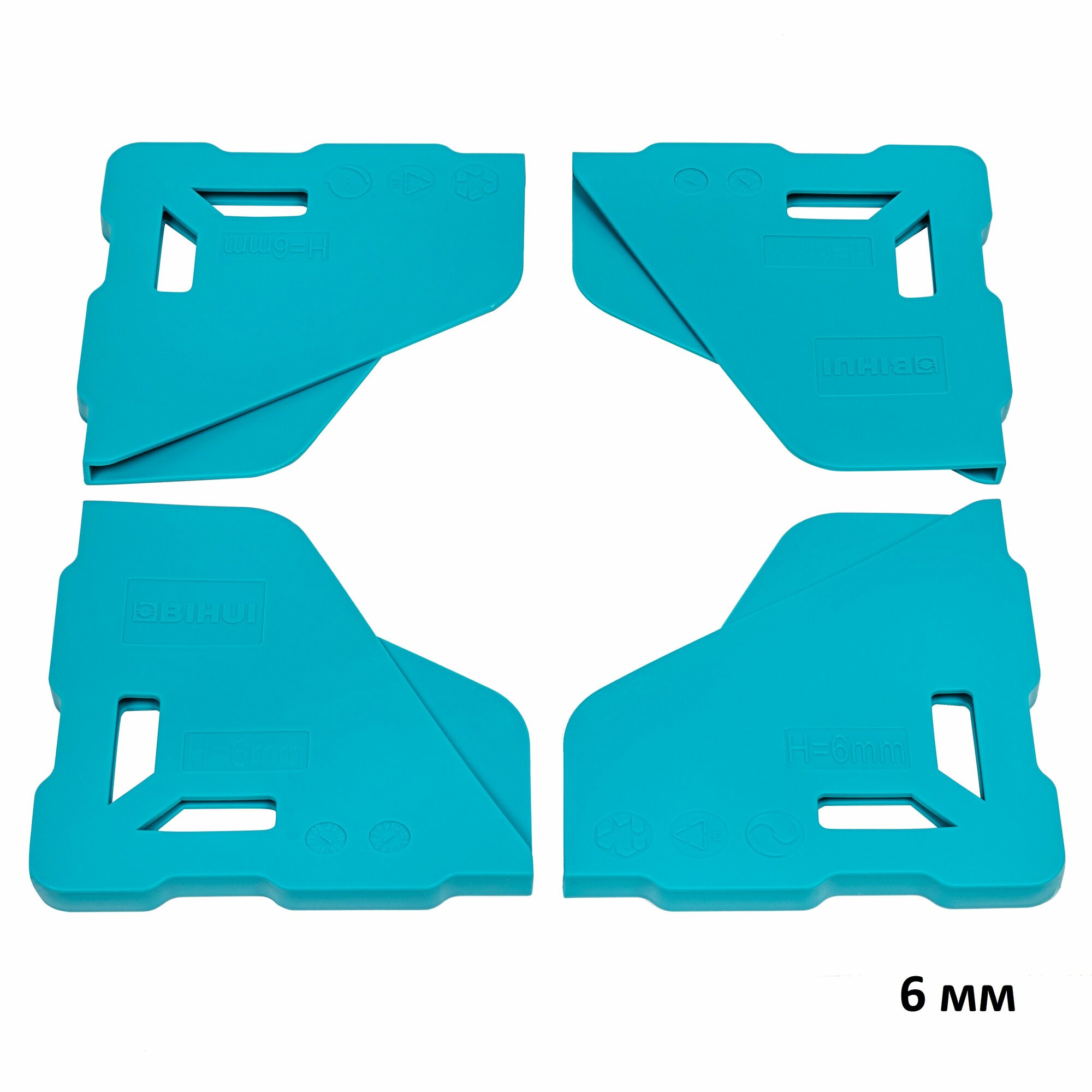 Протектор угла плитки BIHUI (защитный уголок для крупноформата), 4шт, 6мм, арт. LFTP06