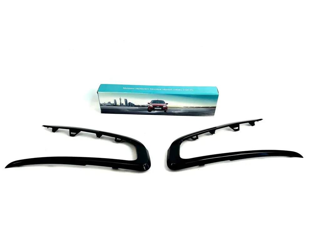 Молдинги переднего бампера 2190 FL, черный глянец