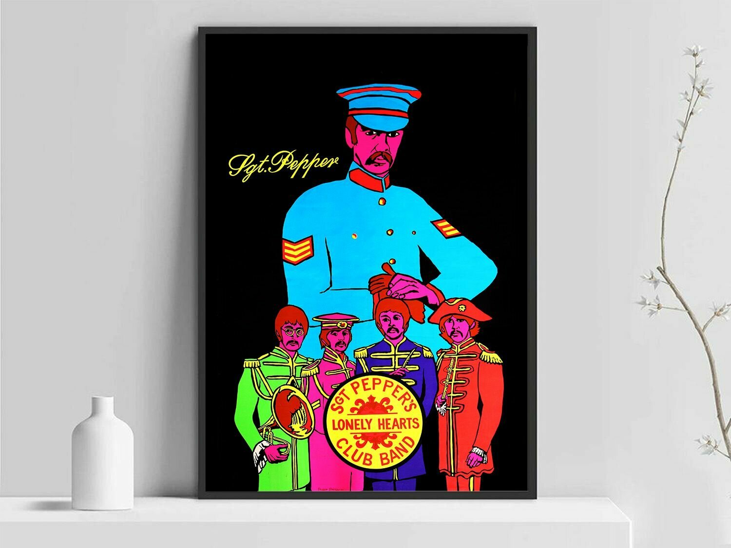 Ретро Постер The Beatles - Sgt Pepper 1 шт А2, Плакат Ливерпульская четверка