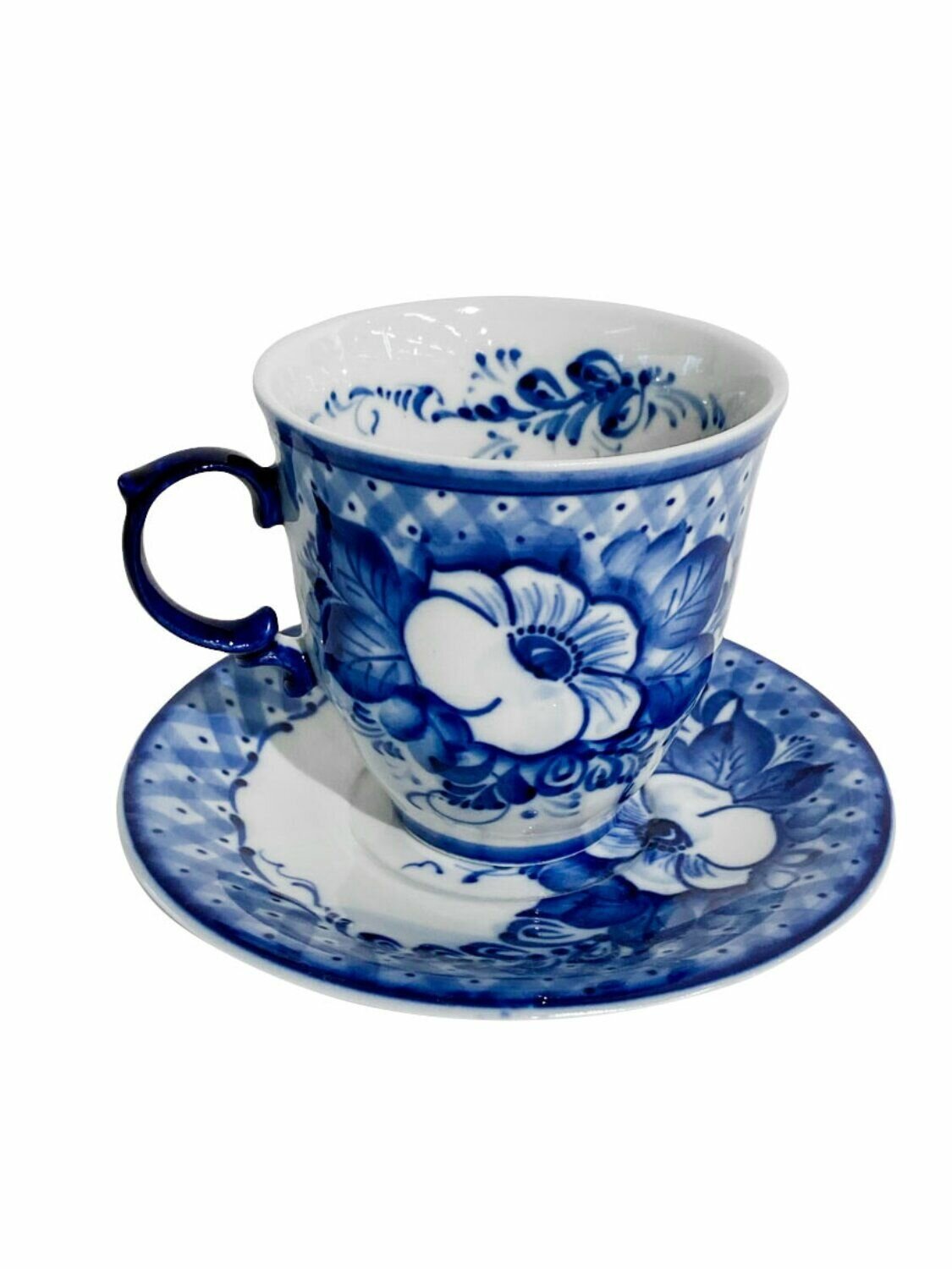 Чайная пара "Чародейка" 250мл, рисунок "Белый цветок"