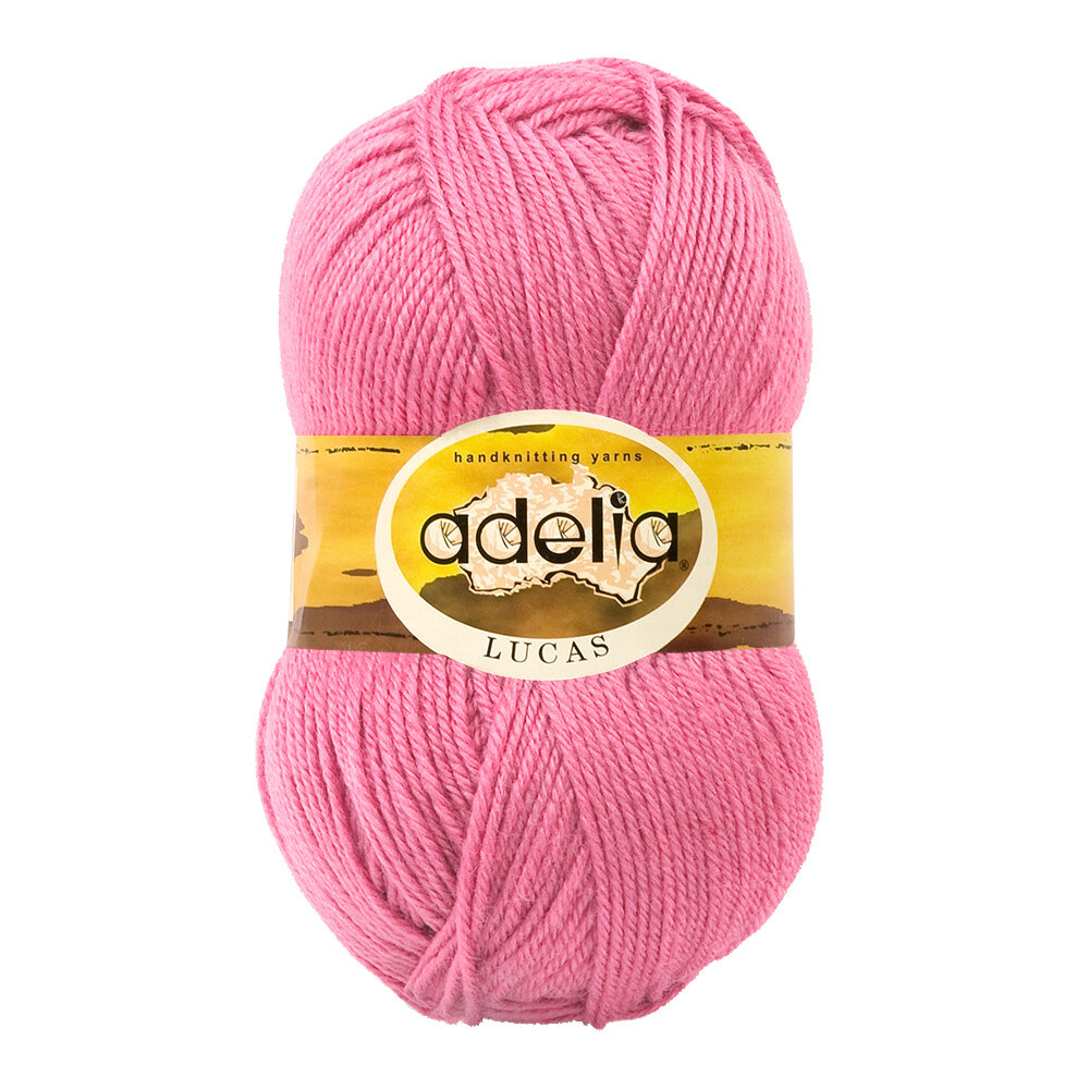 Пряжа ADELIA "LUCAS" 70% шерсть, 30% акрил 100 г 218 м №04 розовый