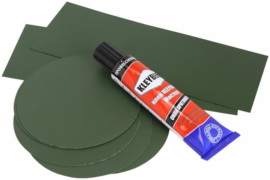 Комплект для ремонта лодок ПВХ - клей KLEYBERG - 3 латки двухсторонний