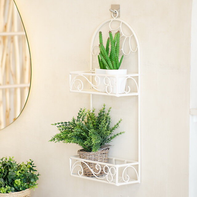 Настенная полка для цветов Фиори Бьянко 61*26*11 см, металл, Kaemingk, 842973