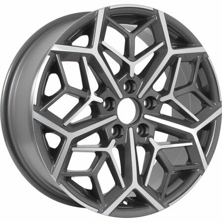 Колесный литой диск KDW KD1710 R17x7 5x108 ET50 CB63.4 Grey_Front_Polished
