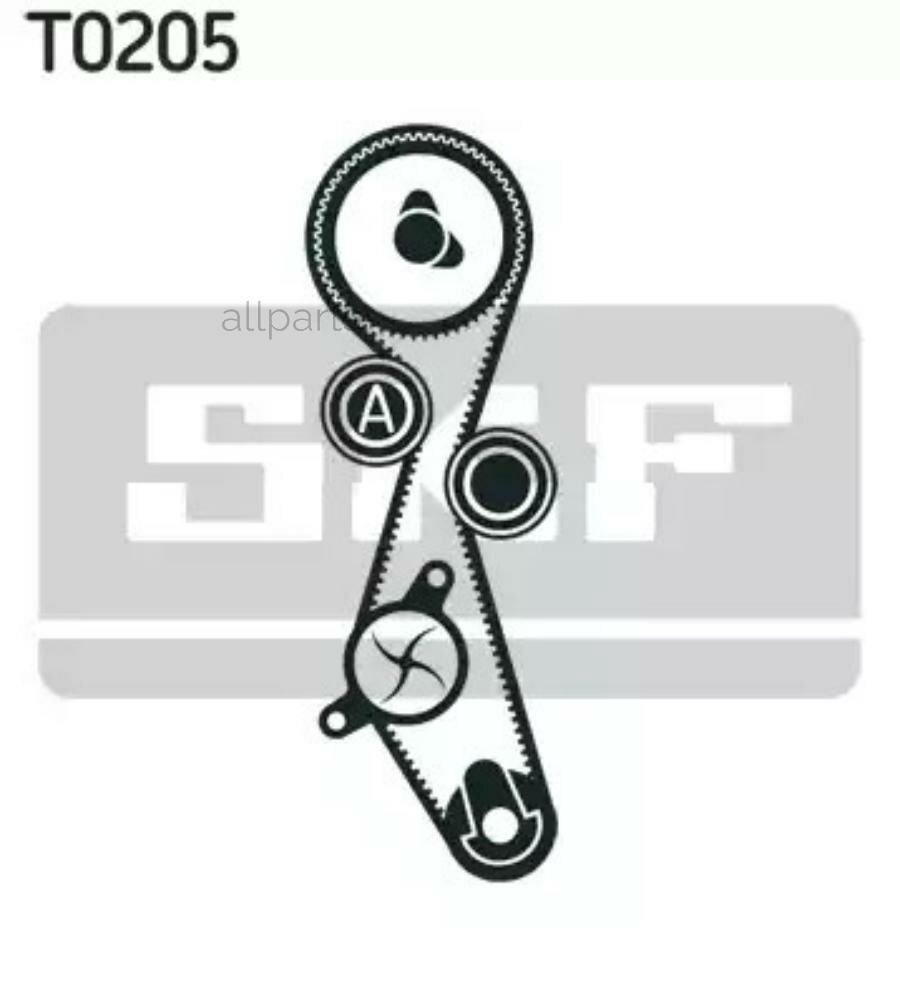 SKF VKMC03305 Комплект ремня ГРМ: ремень ГРМ 118 зуб. ролик-натяжитель ролик обводной болт насос водяной