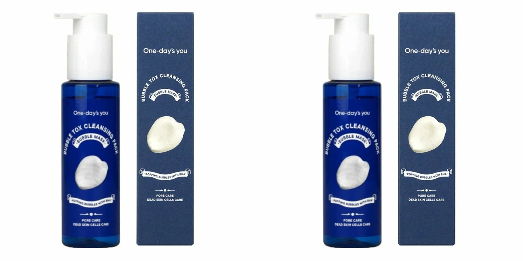 Маска-пенка One-day’s you от чёрных точек, Bubble Tox Cleansing Pack, 100 мл, 2 шт