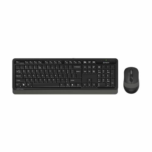 Комплект (клавиатура+мышь) A4TECH Fstyler FG1010S, USB, беспроводной, черный [fg1010s grey]