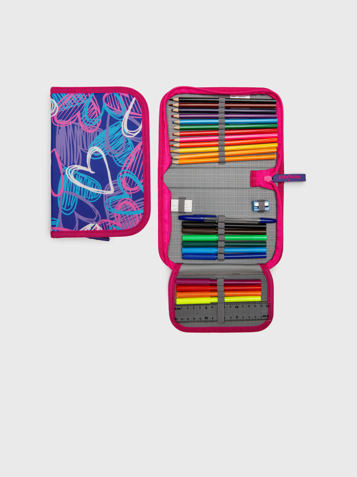 Пенал с наполнением для девочки PlayToday, размер 20,5*13,5*4 см, бирюзовый