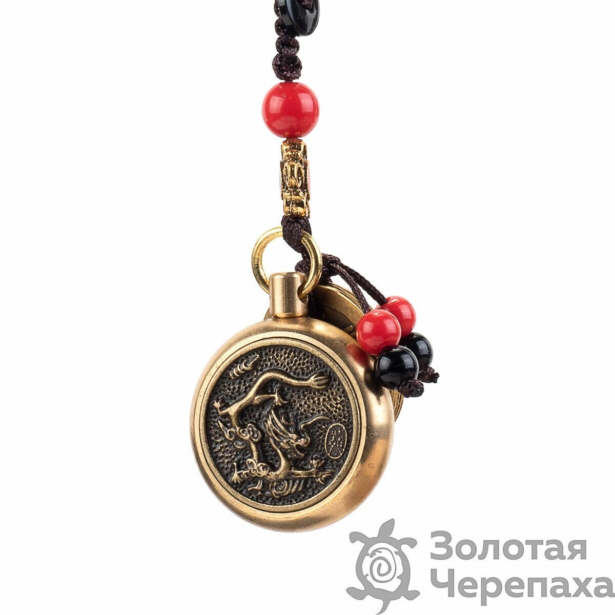 Брелок "Дракон с монетами", Фэн-Шуй, (Китайский календарь) бронза