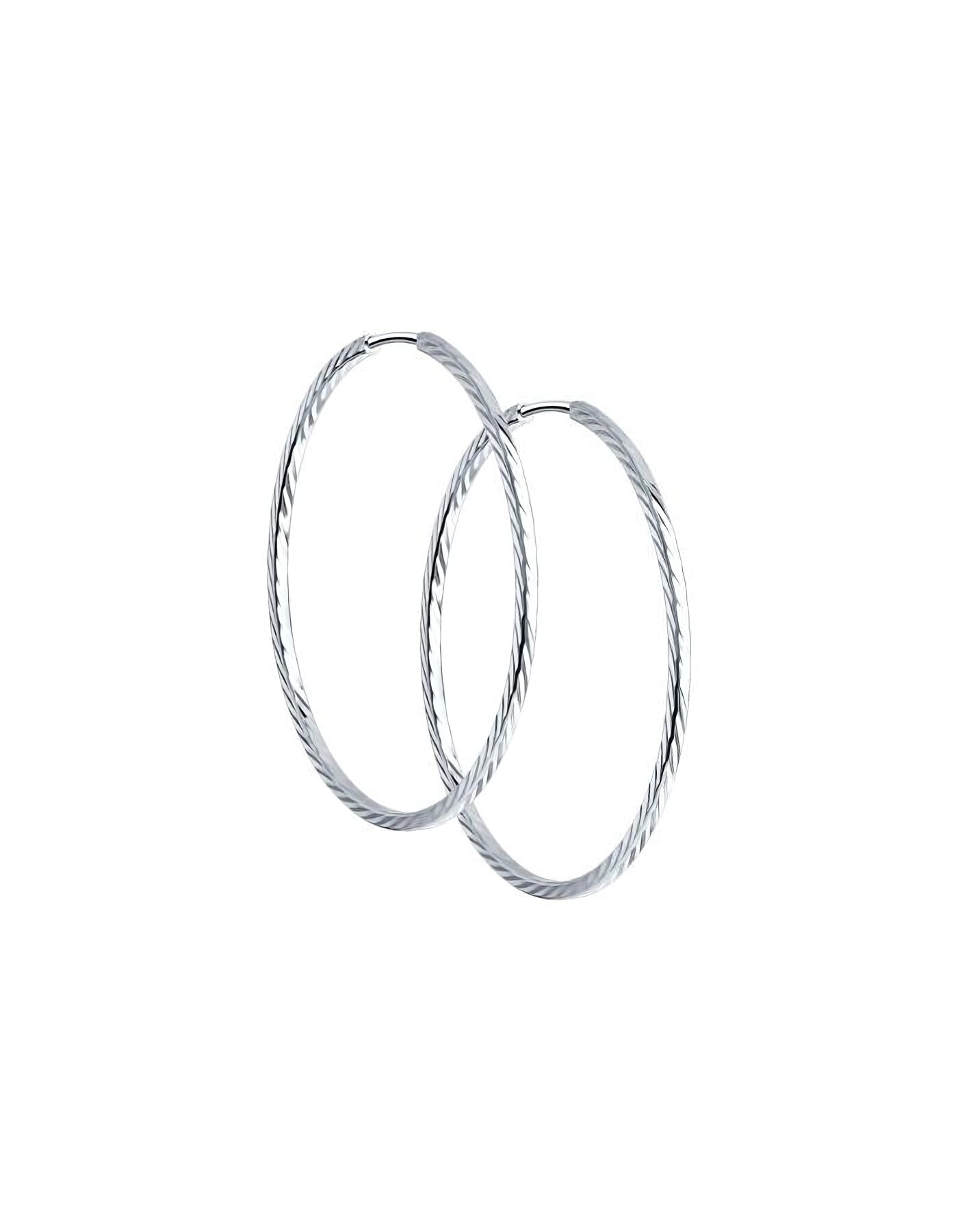 Серьги конго, серебро, 925 проба, родирование