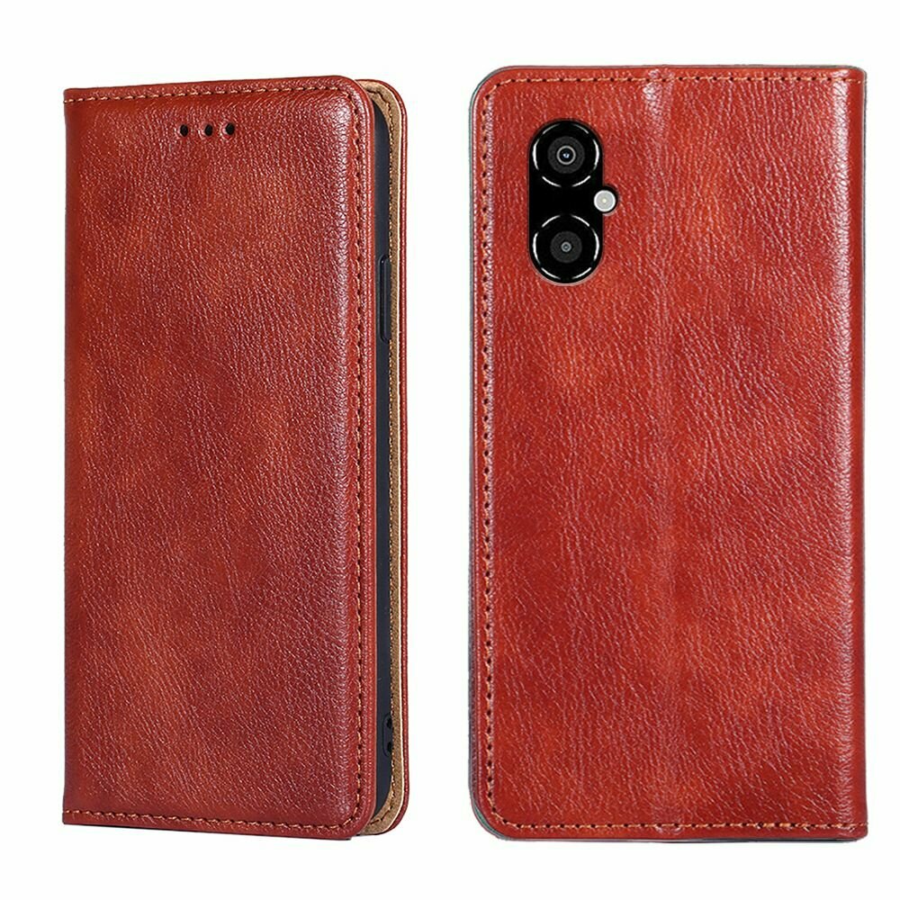 Чехол-книжка MyPads для Xiaomi Poco M4 5G / Поко M4 5G (коричневый)