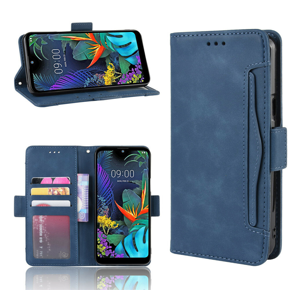 Чехол-книжка MyPads Porta Biglietti из импортной кожи с подставкой застёжкой и визитницей для TCL 10 Pro синий MyPads