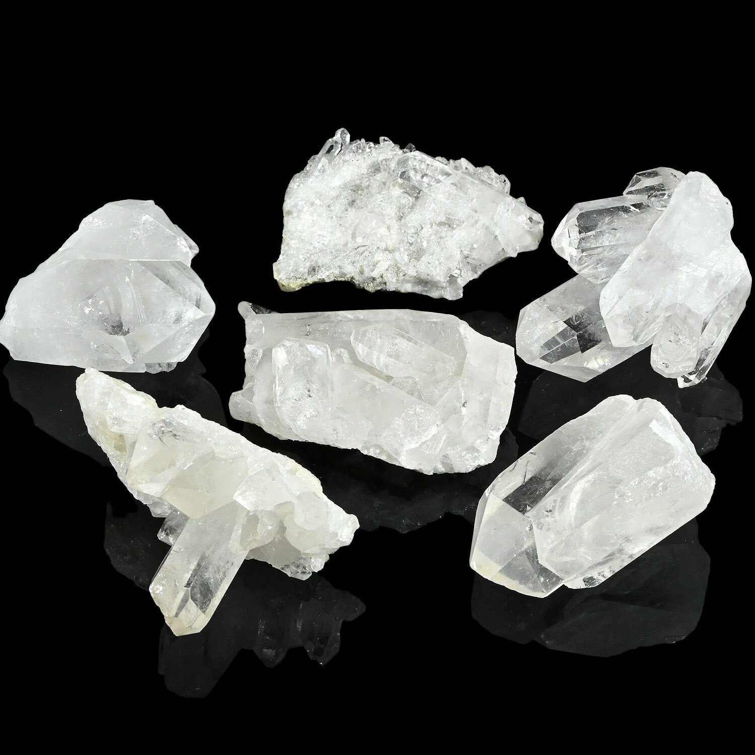 Кристаллы горного хрусталя 63*39*35мм, 100-119г .