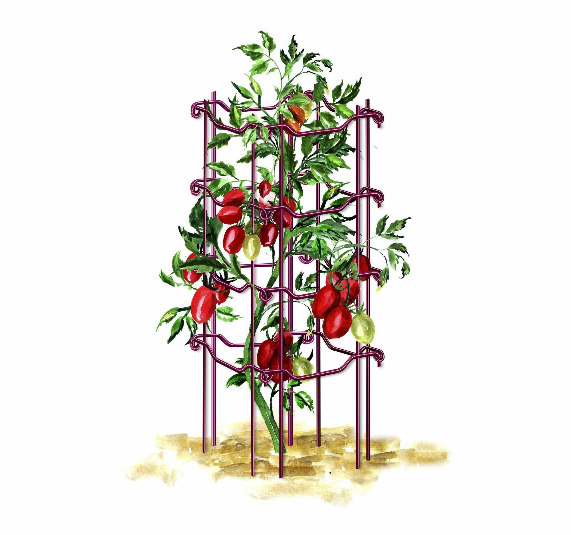 Поддержка под томаты 80 см красная