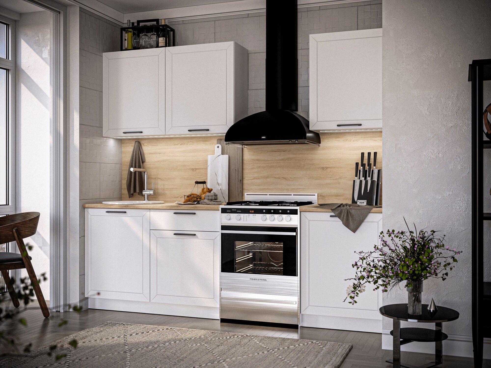 Кухонный гарнитур Глетчер, Айленд, 1800 мм