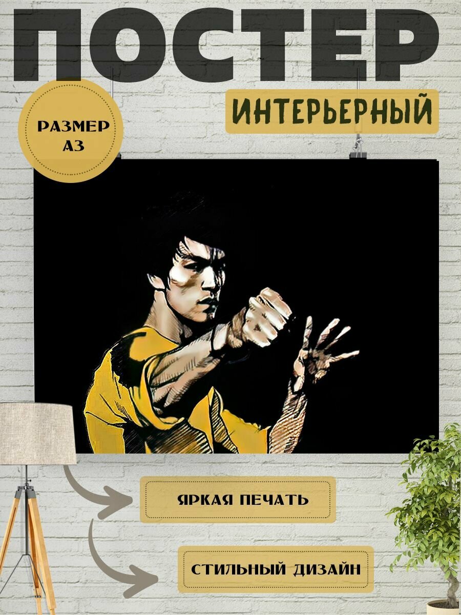 Постер интерьерный на стену Брюс ЛИ