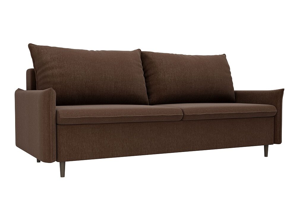 Прямой диван Хьюстон Коричневый Рогожка, еврокнижка, 220х100х90 см, с ящиком для белья