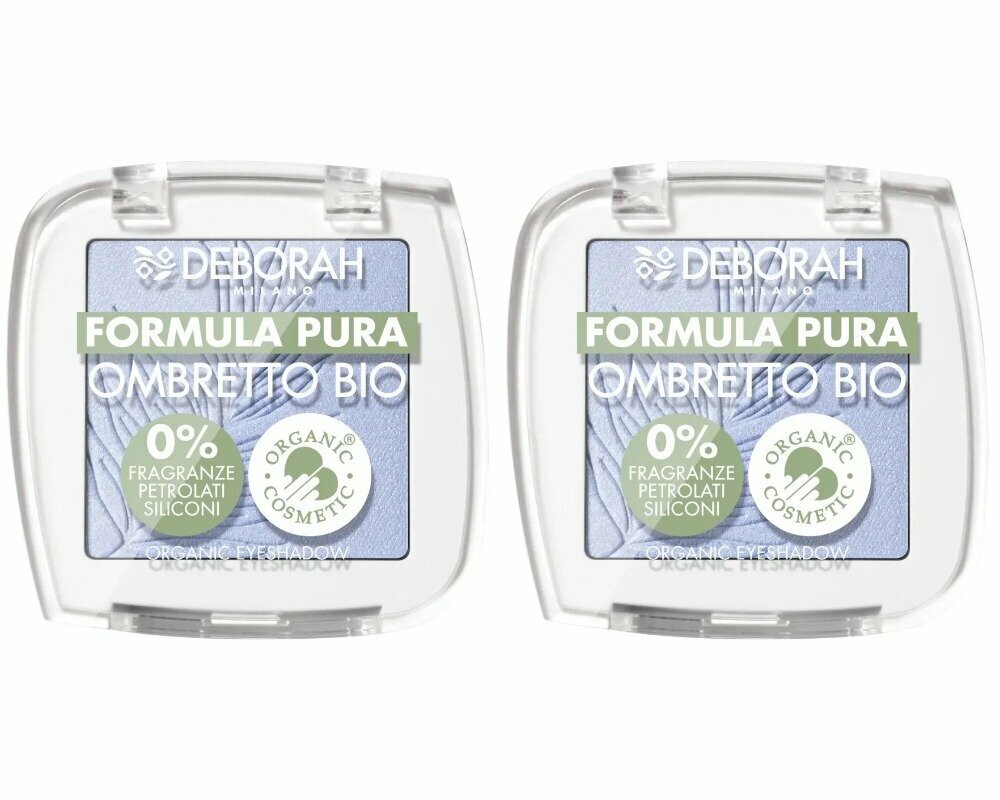Тени для век Deborah Milano Formula Pura Ombretto Bio, тон 06 Небесно-голубой, 2,5 гр, 2 шт