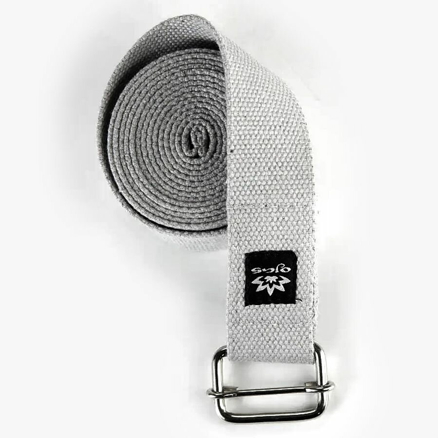 Ремень с пряжкой OJAS Natural 300х4 см, тренировочный ремень для йоги и растяжки