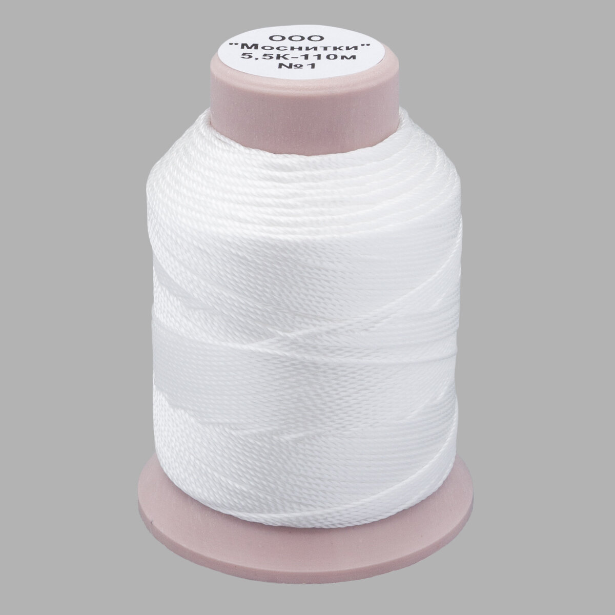 Нитки прочные толстые для шитья 5,5К, 110 м, белые, капрон, Красная нить, 9 шт