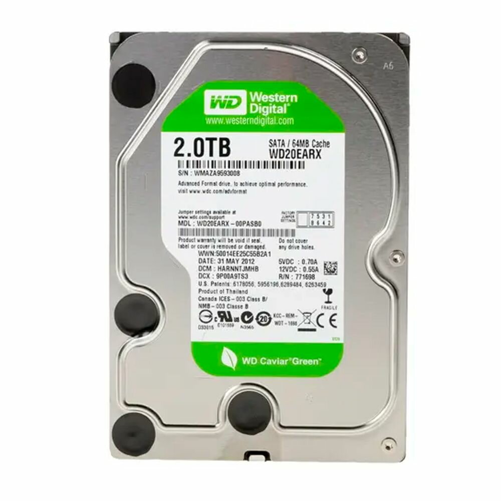 Жесткий диск Western Digital WD Caviar Green 2 TB (WD20EARX)