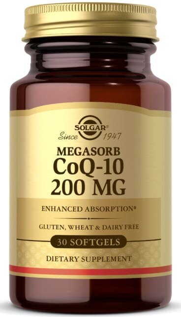 Solgar Megasorb CoQ-10, Мегасорб Коэнзим Q-10 200 мг 30 гел. капсул