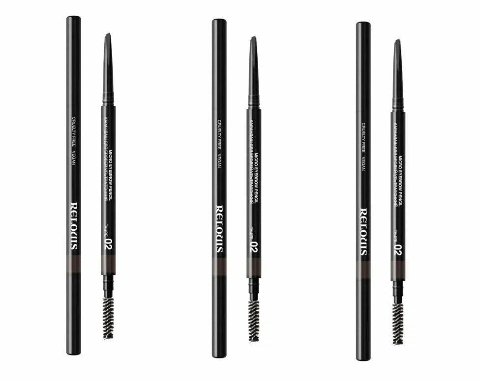 Карандаш для бровей Relouis тон 02 Taupe ультратонкий, 3 шт, 24 гр.