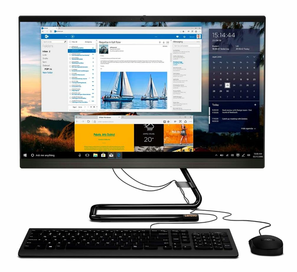 23.8" Моноблок Lenovo IdeaCentre AIO 3 24ARE05 (F0EW003QRK) - AMD Ryzen 3 4300U, 4x2.7 ГГц, IPS, Full HD (1920x1080), 8 ГБ DDR4, HDD 1000ГБ, Windows 10 Home